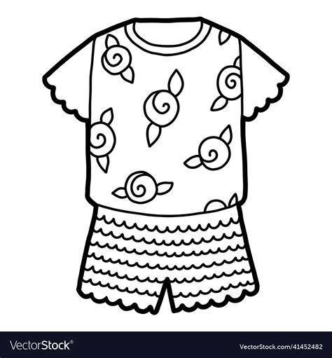Coloring Book Pyjamas For Girls Cartoon Vector Cartoondealer The Best