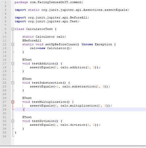 junit test cases facing issues on it