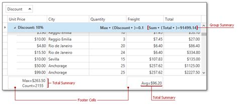 summary panel wpf controls devexpress documentation