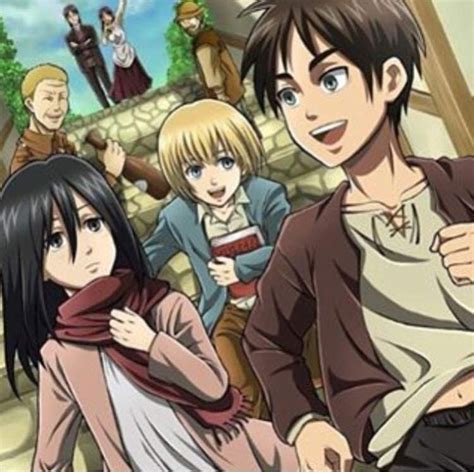 أنمي هجوم العمالقة أرين و ميكاسا و آرمين Mikasa Arte Delle Anime