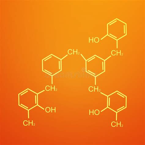 Chemical Formula Consisting Of Benzene Rings Vector Illustration Stock