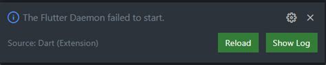 flutter daemon failed to start