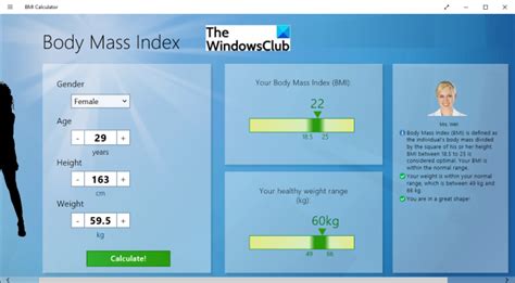 calculate body mass index bmi using free bmi calculators for pc