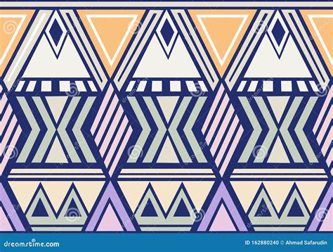 Tribal Pattern Vector Seamless Ethnic Handmade With Stripes Vector