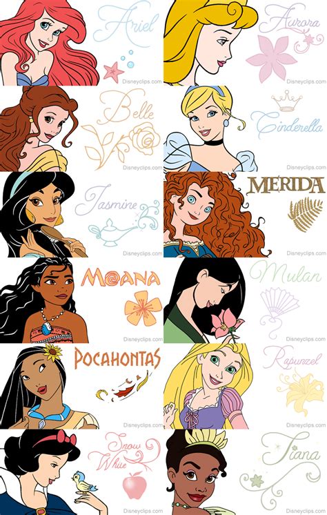 Disney Princess Names With Pictures Official Disney Princesses List