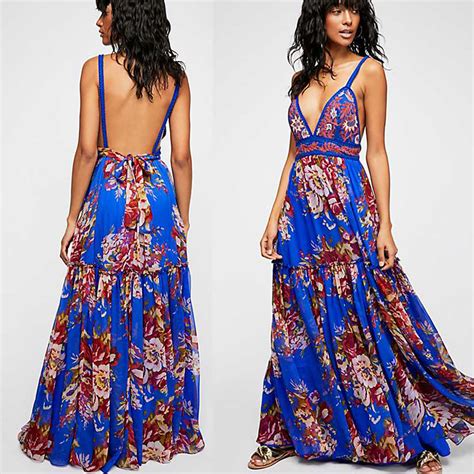 2018 Summer Women Sexy Maxi Dress Backless Fashion Casual Beautiful