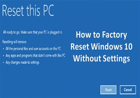 How To Factory Reset Windows 10 Without Settings🔥