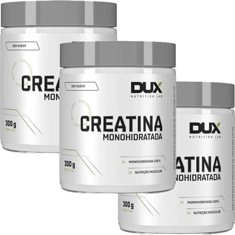 Kit 3x Creatina Monohidratada 300g Sem Sabor Dux Nutrition Otimanutri