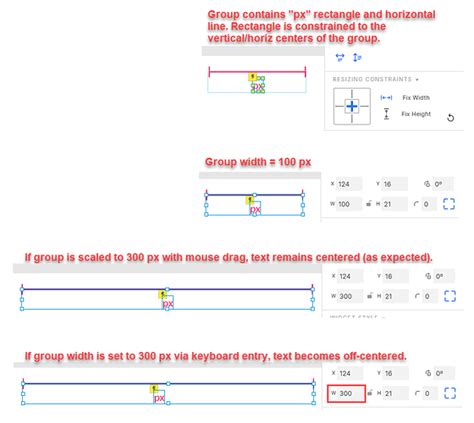resizing constraints break when typing in group width height axure rp