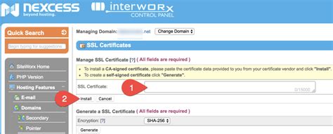 how to install ssl certificates in siteworx nexcess