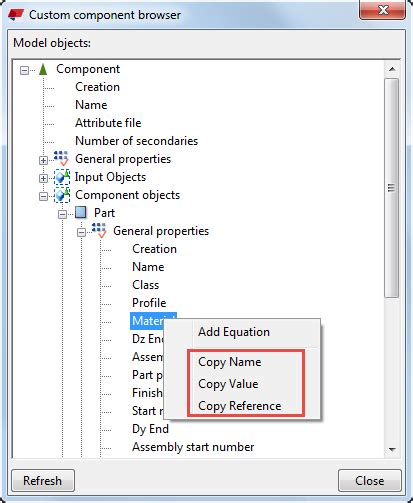 copy properties and property references from another object tekla