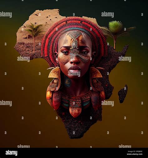 Portrait Of Traditional African Native Tribe Woman In The Desert