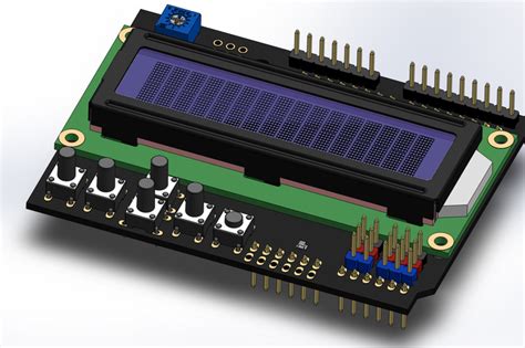 lcd keypad shield solidworks other 3d cad model grabcad
