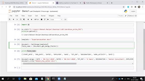 populate a ms word template using python script youtube