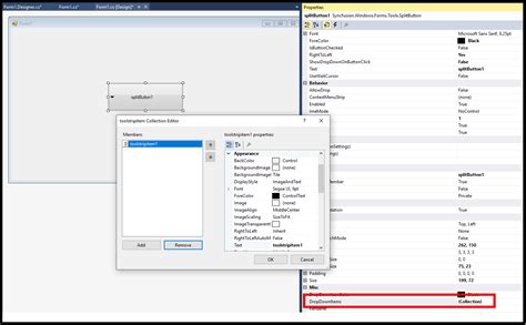 getting started with windows forms split button syncfusion