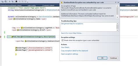 c html helper is always null in dnn stack overflow