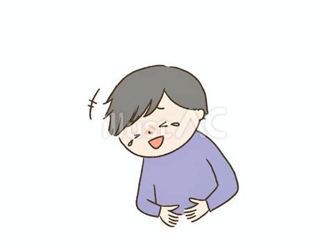 お腹を抱えて笑う男の子イラスト No 25191476｜無料イラスト・フリー素材なら「イラストac」