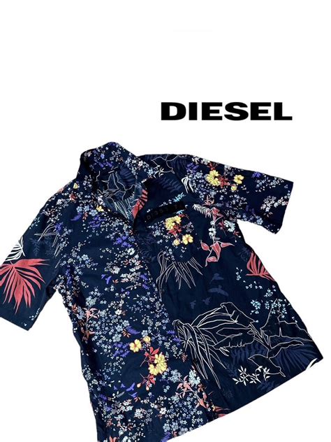 【未使用に近い】【幻の逸品】新品同様 Diesel ディーゼル 半袖 シャツ アロハシャツ 総柄 トップス サイズ Lの落札情報詳細