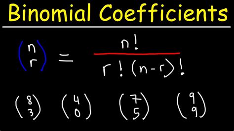 How To Evaluate Binomial Coefficients Youtube