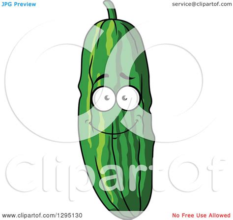 clipart of a cartoon happy cucumber character royalty