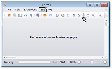 add items to a print preview s standard toolbar reporting