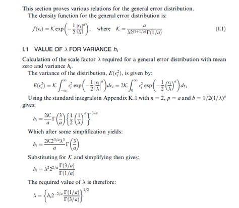 How To Calculate The Variance Of The Ged Distribution Cross Validated