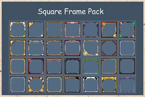 square frame pack 2d gui unity asset store