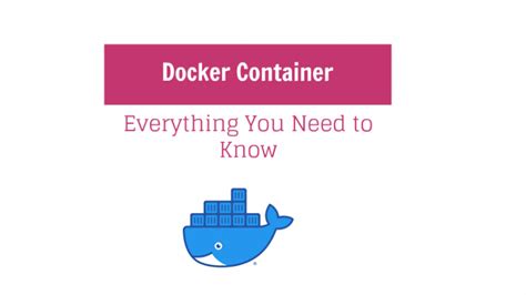 docker container everything you need to know about it