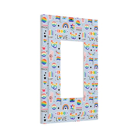 Douzhe 1 Gang Decorator Rocker Wallplate Rainbow Lgbt Pride Doodle