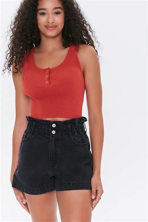 Denim Paperbag Shorts