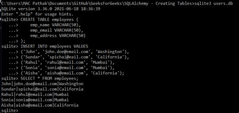 returning distinct rows in sqlalchemy with sqlite geeksforgeeks
