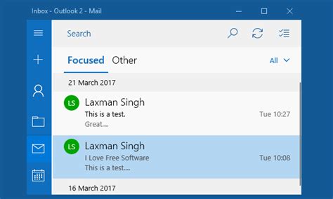 move emails to focused inbox or other inbox in windows 10 mail app