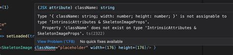 type { classname string } is not assignable to type