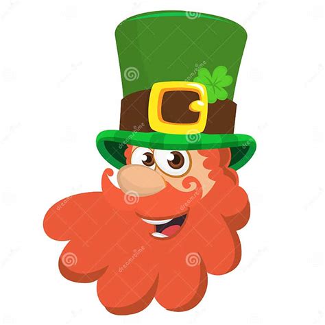 Vector Colourful Illustration Of Leprechauns Head In Top Hat Isolated