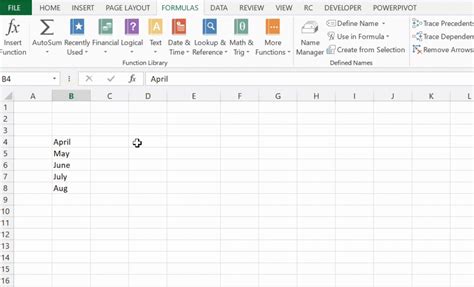 create a list of named ranges in excel