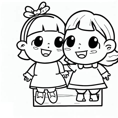 Desenhos De Melhores Amigas Grátis Para Colorir E Imprimir