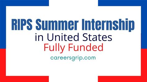 Rips Summer Internship 2023 In United States Fully Funded
