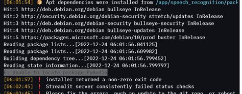 error could not build wheel for pyaudio ☁️ streamlit community cloud