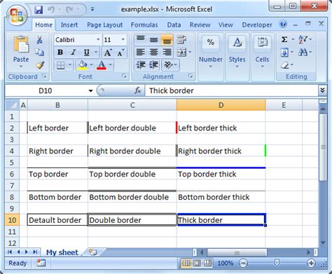 pl sql excel borders with styles and colors ora excel examples