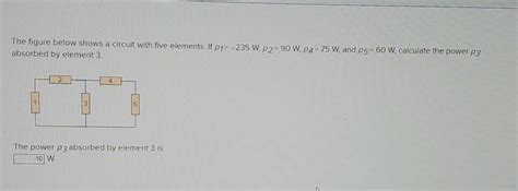 Solved The Figure Below Shows A Circuit With Five Elements