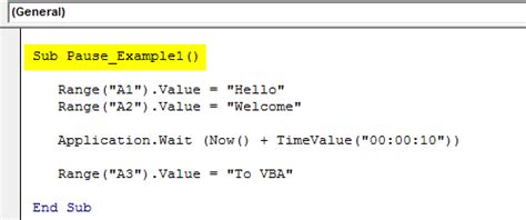 gallery vba pause pause vba code using sleep and wait