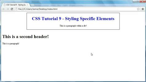 css tutorial 9 styling specific elements youtube