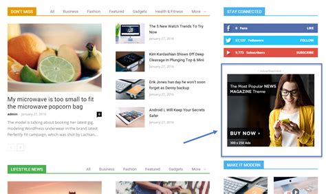 newspaper theme ad system sidebar ads