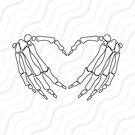 Skeleton Heart Hand Svg Hands Heart Svg Skeletonsvg Cut Etsy Canada