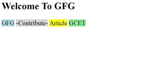 span tag html geeksforgeeks