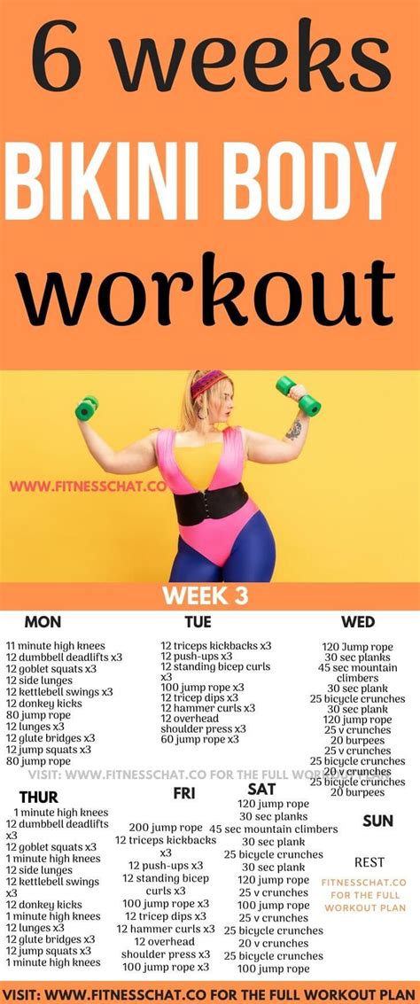 6 Week Summer Body Workout Plan– Your Bikini Body Workout Plan Bikini