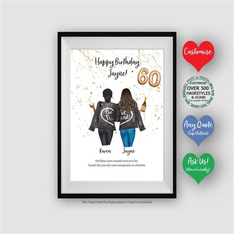 Best Friend 60th Birthday Cards Etsy
