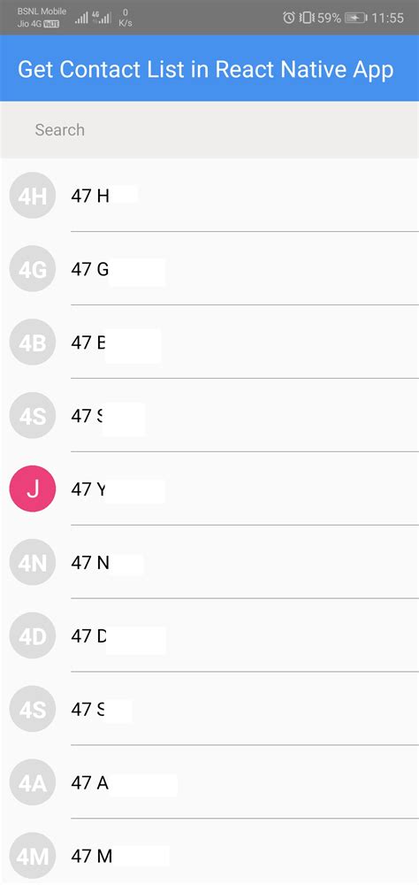 access device s contact list in react native app about react