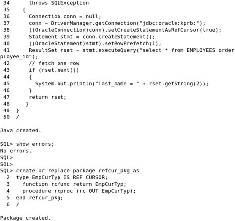 develop and diagnose jdbc programs and java classes in the database
