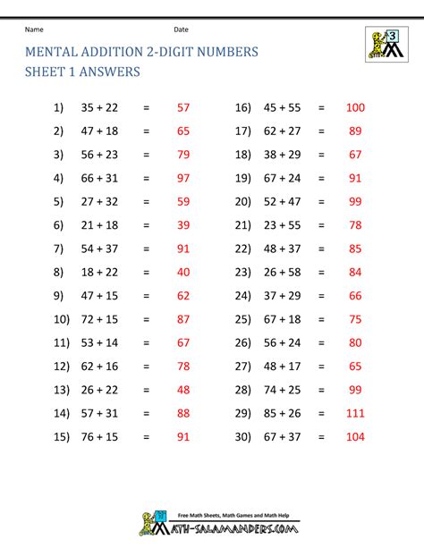 Free 2nd And 3rd Grade Math Worksheets